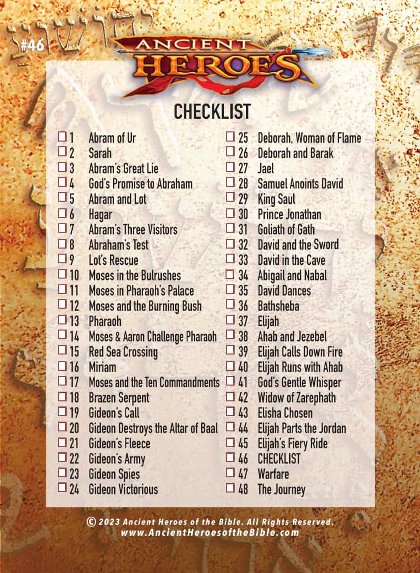 Checklist - Ancient Heroes of the Bible