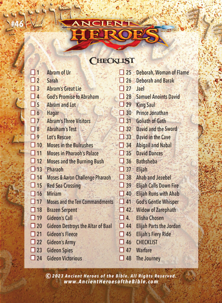 Ancient Heroes Trading Cards – 6 Packs! - Ancient Heroes of the Bible